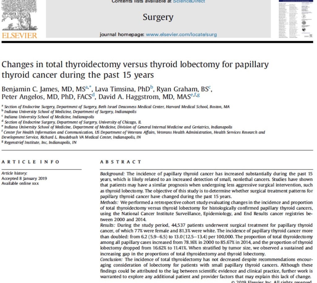 Tiroidectomia Total vs Lobectomia – Rodrigo Arrangoiz MS, MD, FACS, FSSO